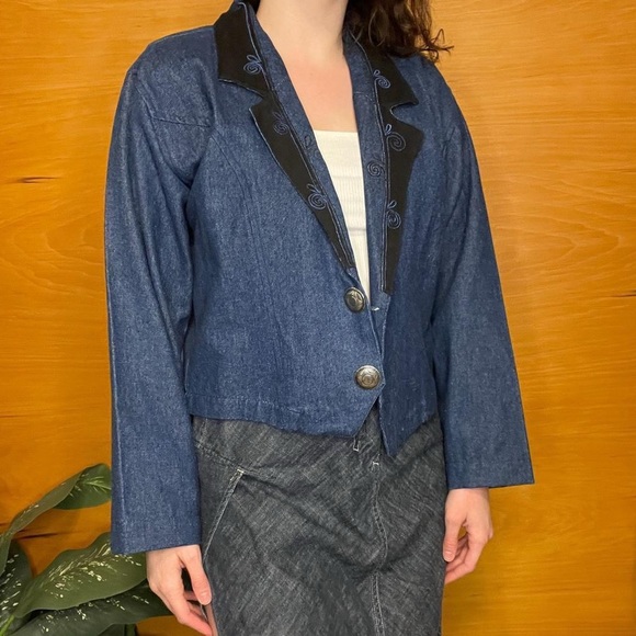 Jackets & Coats | Vintage Embroidered Western Style Denim Jacket | Poshmark